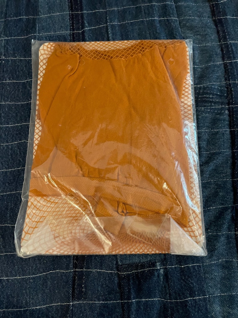 1960s Vintage MOD Orange Pumpkin Fishnet Nylon Pantyhose Tights SEALED ...