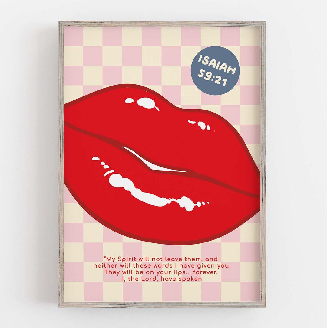 Word on My Lips Art Print, Y2k Art Poster, Cool Christian Art Print ...
