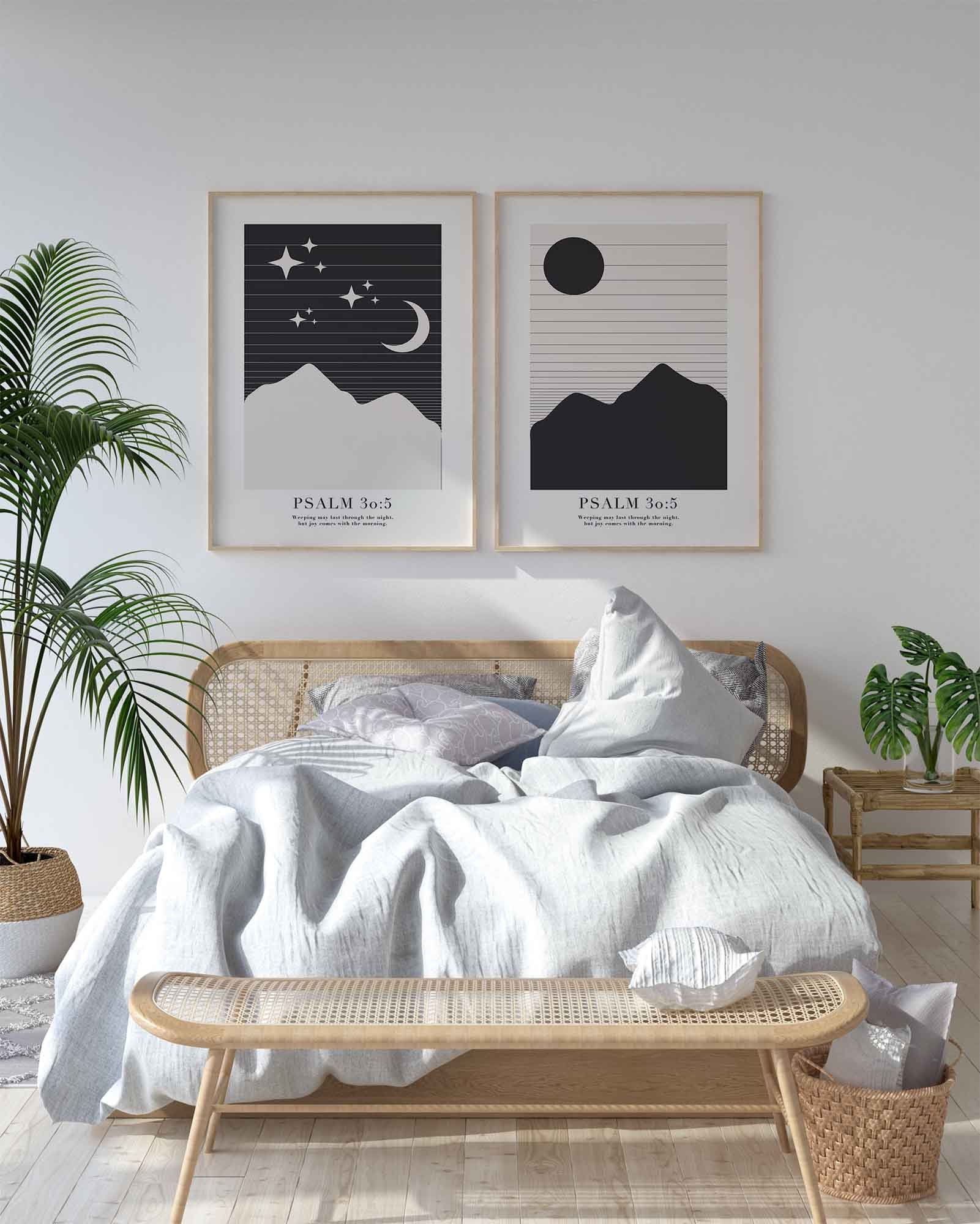 Modern Christian Art, Sun and Moon Art, Night and Day Print, Bible ...