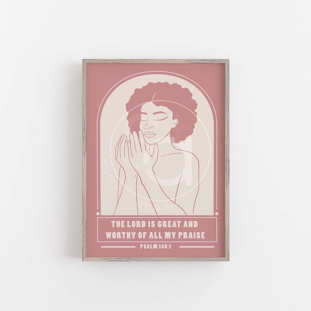 The Lord is Great Worthy of My Praise, Christian Wall Decor. Modern ...