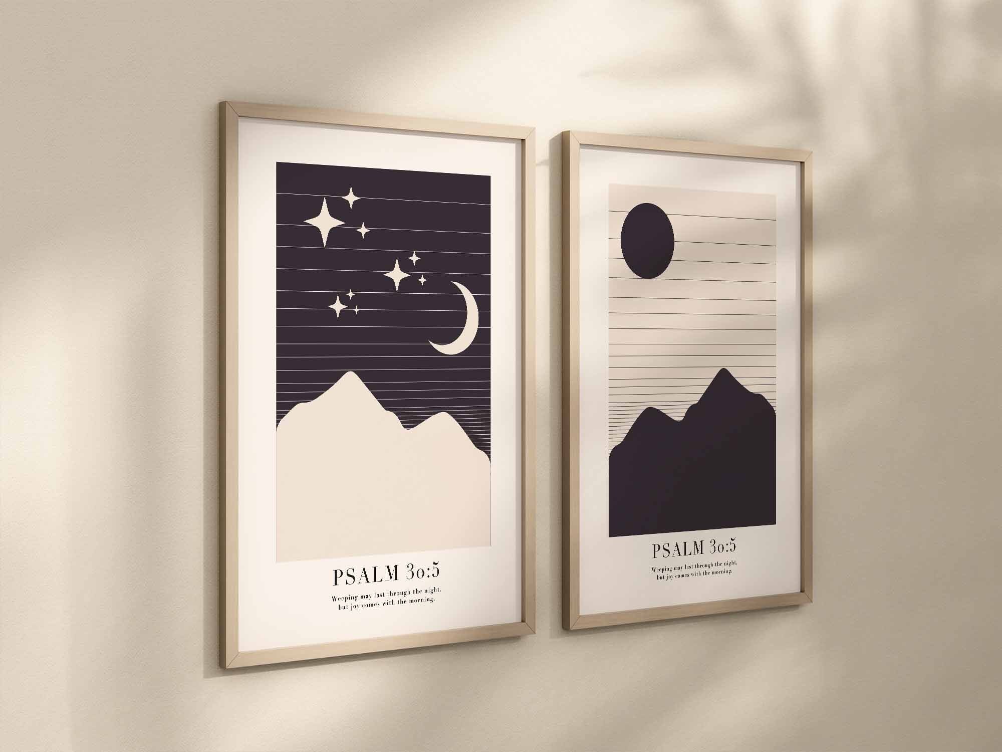 Modern Christian Art, Sun and Moon Art, Night and Day Print, Bible ...