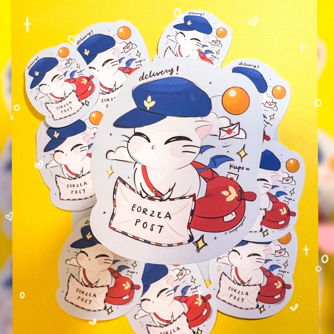 Final Fantasy Moogle Delivery Vinyl Sticker, Moogle Delivery Sticker ...