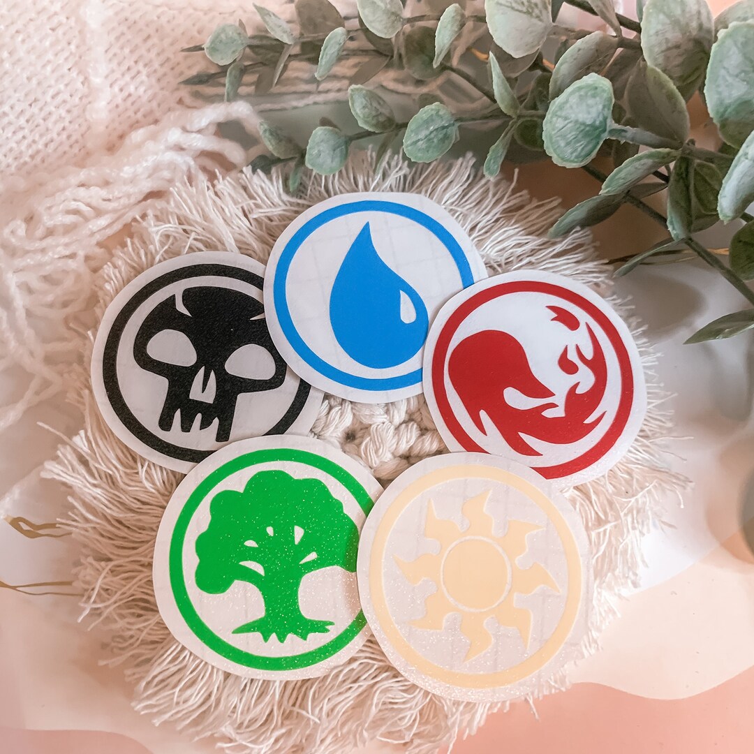 MTG Symbols Mana Decal With Border, MTG Mana Stickers, MTG Lands, Magic ...