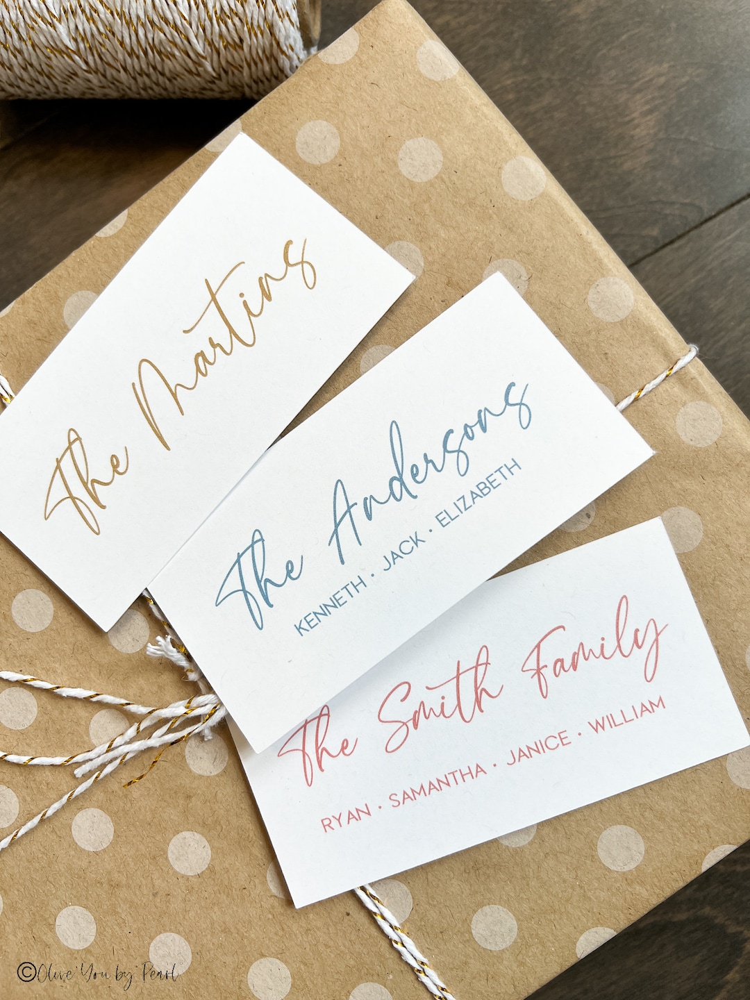 Personalized Gift Tags - Classy Elizabeth Calligraphy Font - Gift Tags ...