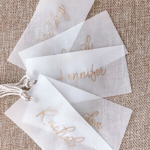 Personalized Vellum Gift Tags, Custom Calligraphy, 69lbs 93gsm ...