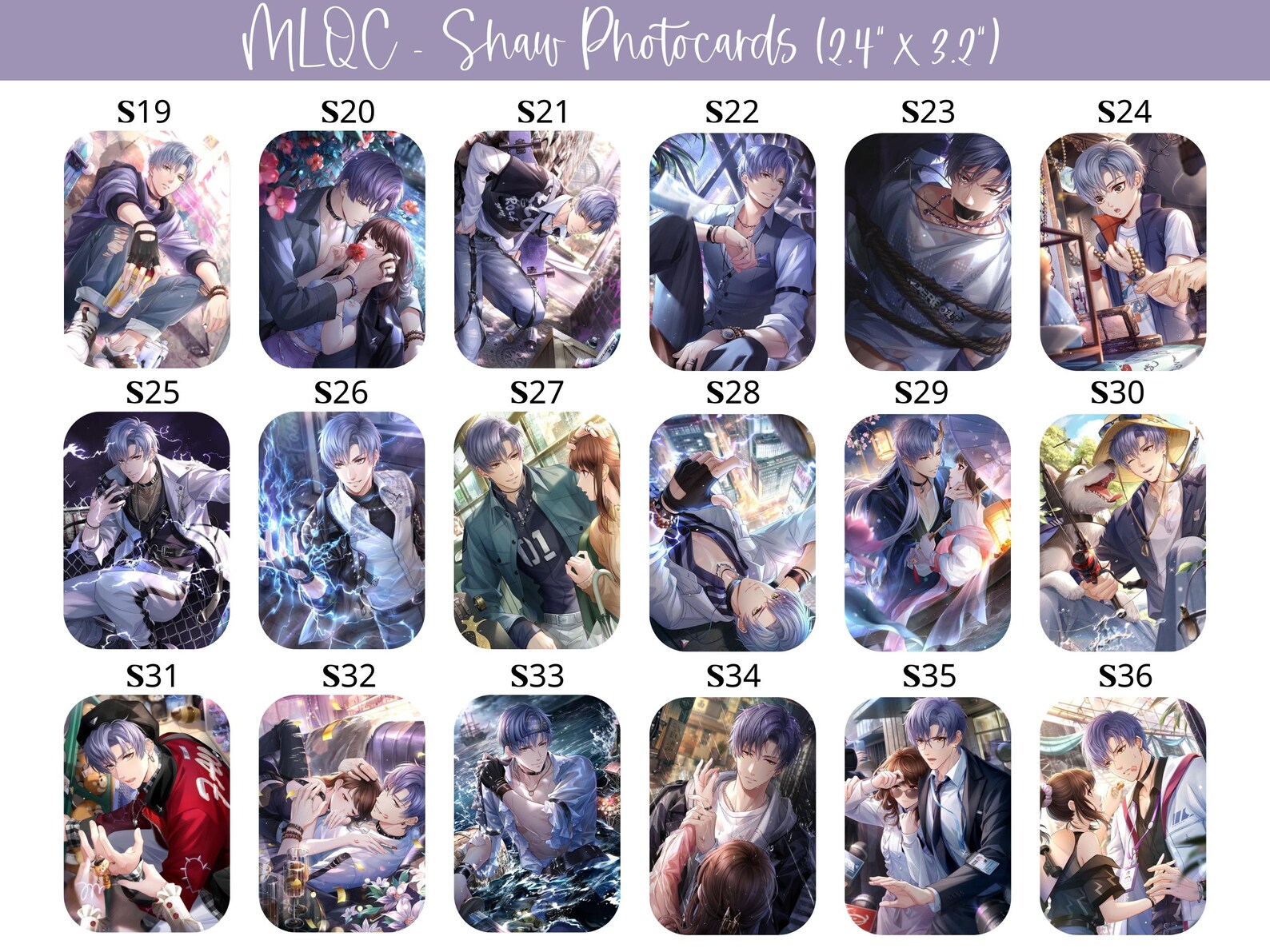 MLQC Photocards - Victor, Gavin, Kiro, Lucien, Shaw, 白起, 李泽言, 周棋洛, 凌肖 ...