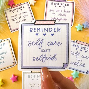 Mental Health Sticky Note Stickers, Positive Thoughts Stickers, Mental ...