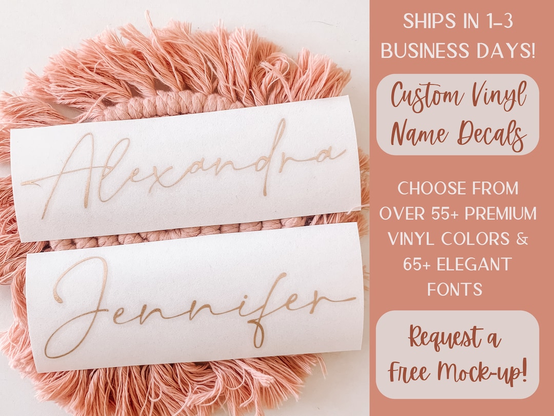 Custom Vinyl Name Stickers and Decal, Lettering Stickers, Vinyl ...