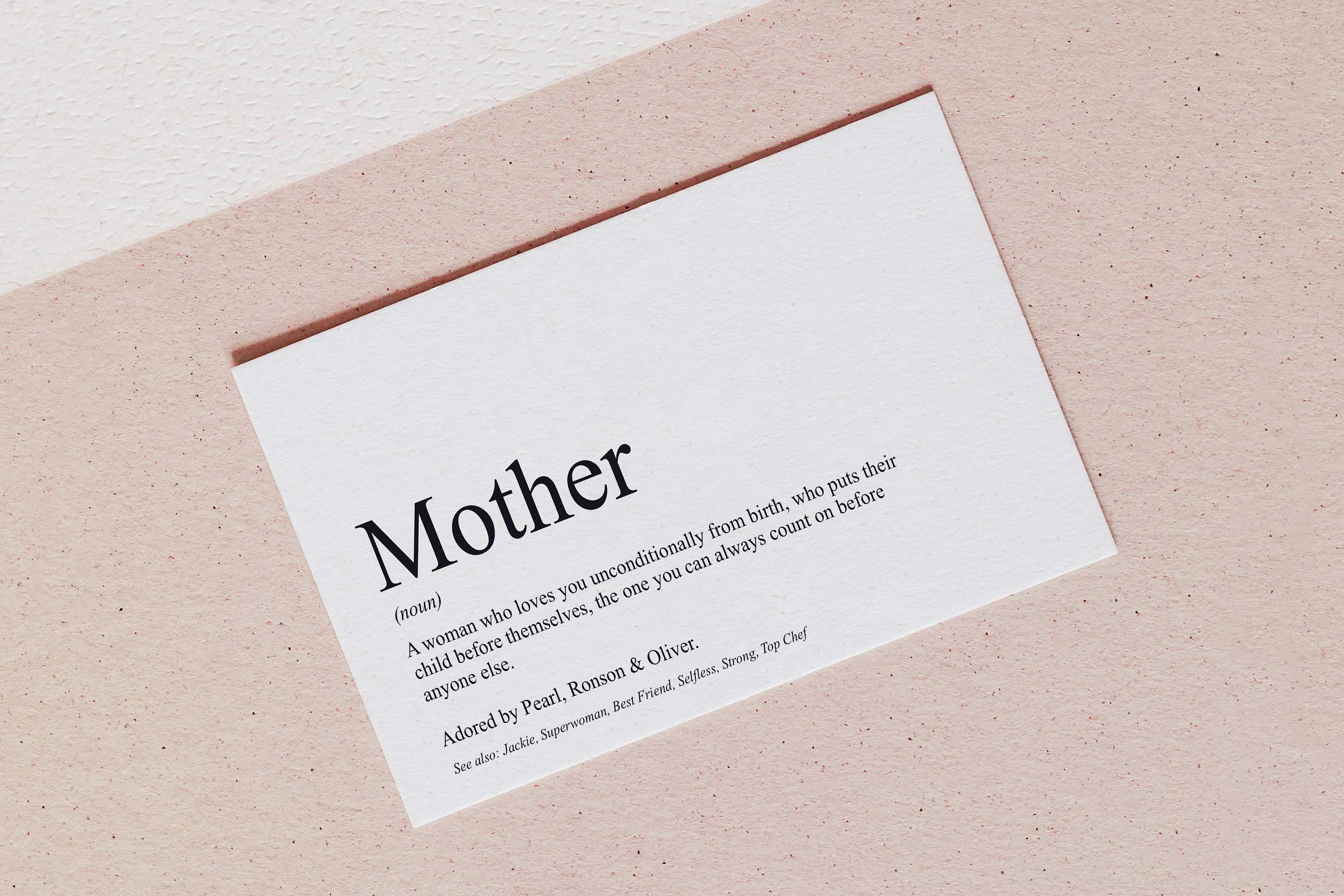 Mother Definition Card Card for Mom's Birthday Step-mom - Etsy