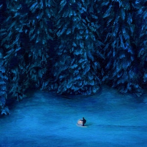 Frosted Forest 5x7in or 8x10in Print, Illustration, Winter, Christmas ...
