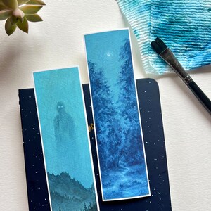 Blue Bookmark Set Art Bookmark Landscape Book Marks - Etsy