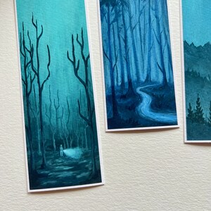 Blue Bookmark Set Art Bookmark Landscape Book Marks - Etsy