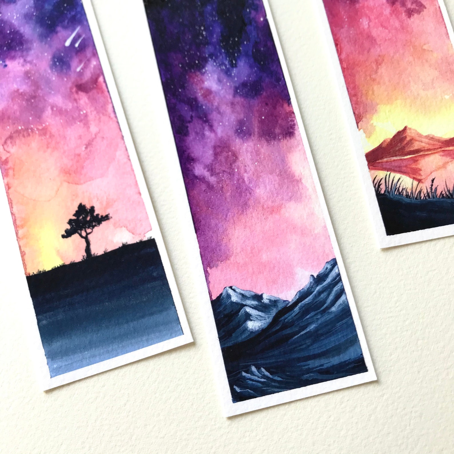 Watercolor Bookmarks Galaxy Bookmarks Fineartprint - Etsy