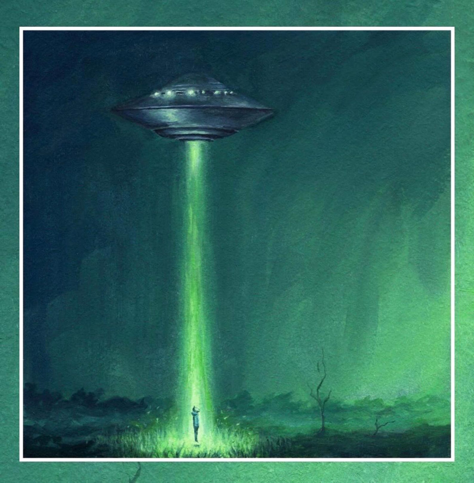 Alien Abduction Art Print: Sci-fi Halloween Decor (8x8) - Etsy