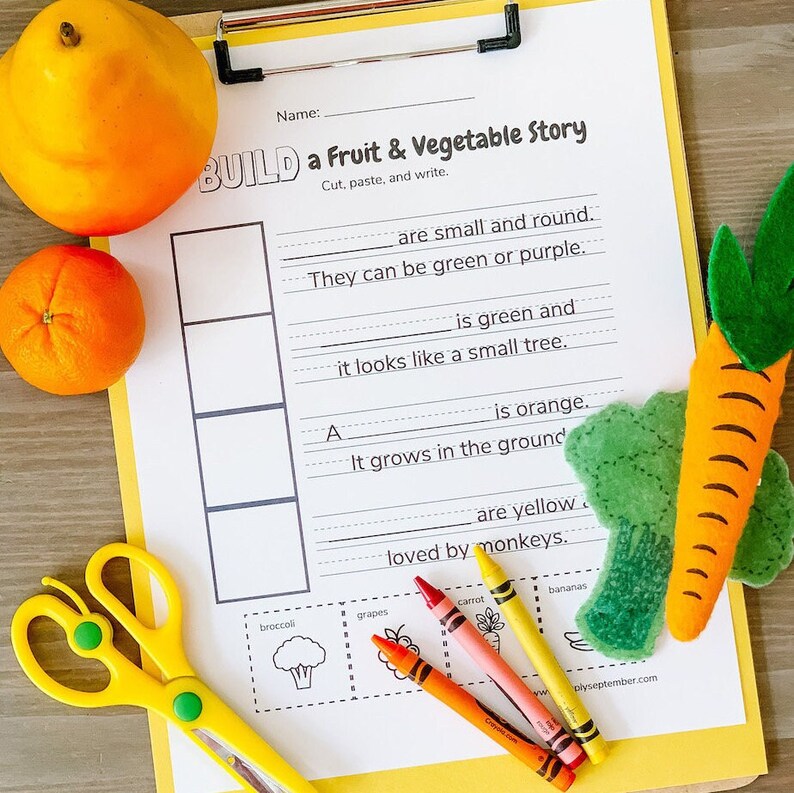 Fruits & Vegetables Preschool, Kindergarten, First Grade, Homeschool ...