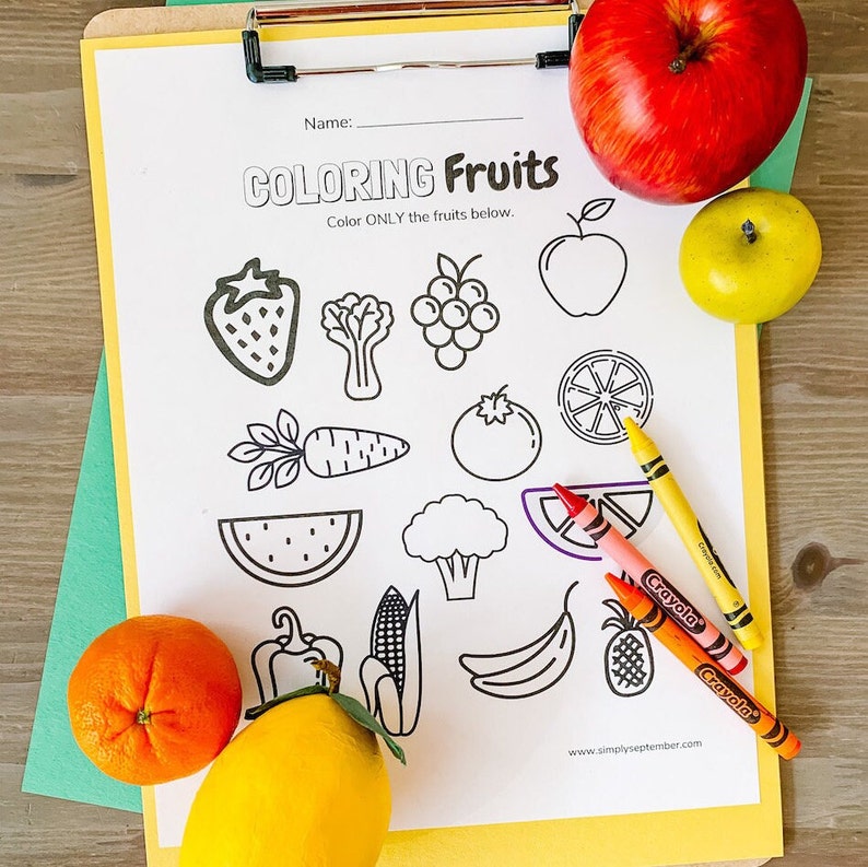 Fruits & Vegetables Preschool, Kindergarten, First Grade, Homeschool ...
