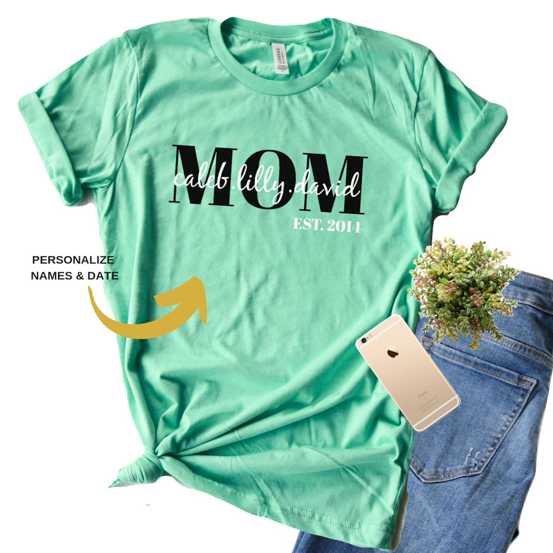 Custom Mom Shirt With Kids Names, Personalized Mom Shirt, Personalized ...
