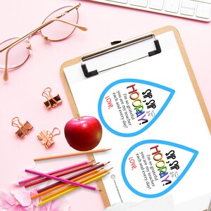 Teacher Appreciation Gift Tag, Sip Sip Hooray, Thank You School Gift ...