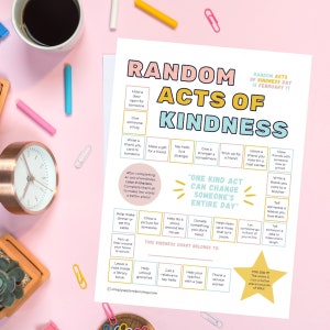 Random Act of Kindness Printable, Printable Kindness Challenge for Kids ...