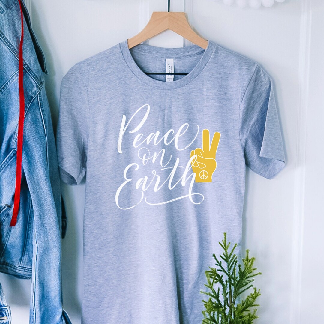 Peace on Earth Shirt/ Peace Sign Shirt/ Christmas Shirt/ Peace Shirt ...
