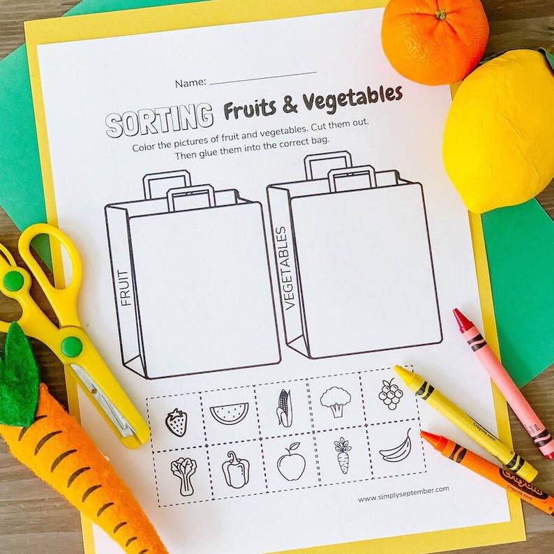 Fruits & Vegetables Preschool, Kindergarten, First Grade, Homeschool ...