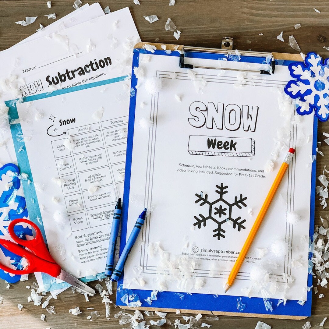 Snow Preschool Kindergarten First Grade Curriculum - Etsy