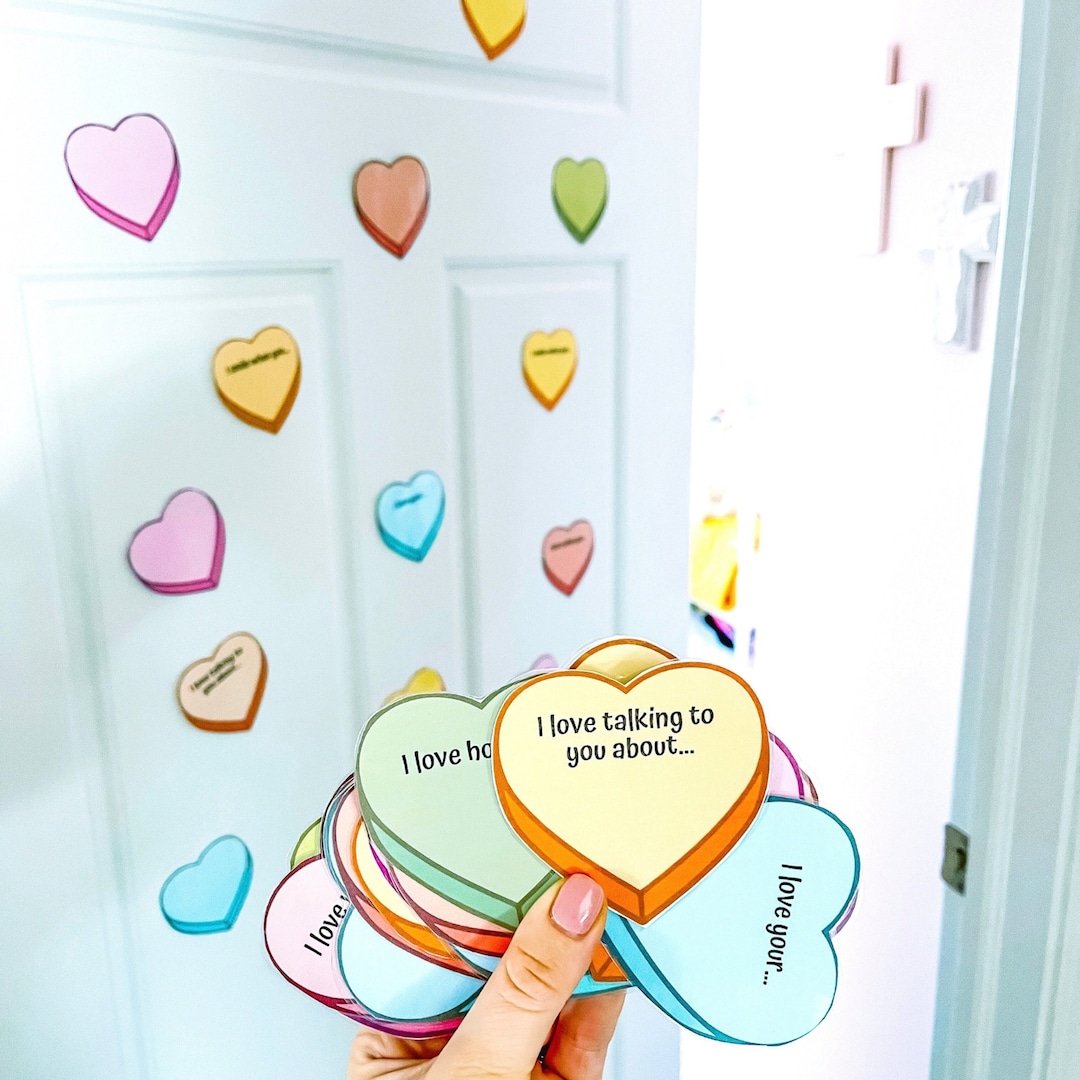Door Hearts Printable Valentine's Day Tradition, Paper Hearts for Door ...