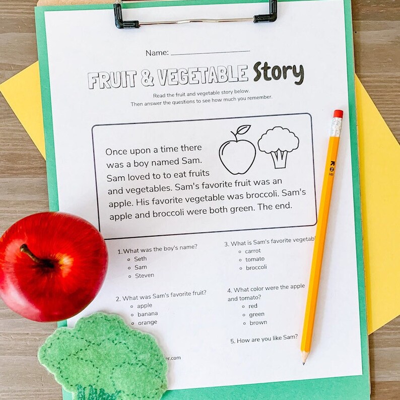 Fruits & Vegetables Preschool, Kindergarten, First Grade, Homeschool ...