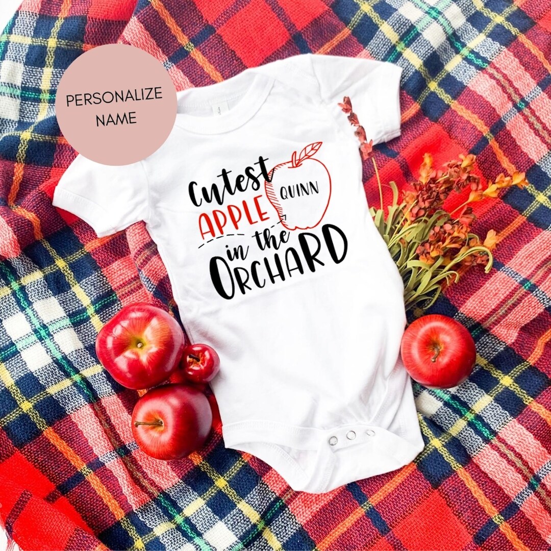 Personalized Cutest Apple in the Orchard Baby Bodysuit/ Baby Apple ...