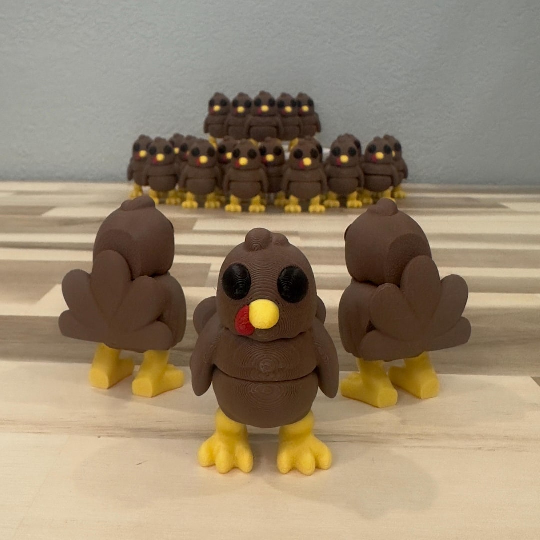 3D Printed Articulated Turkey Fidget Toy – Flexible Thanksgiving Desk ...