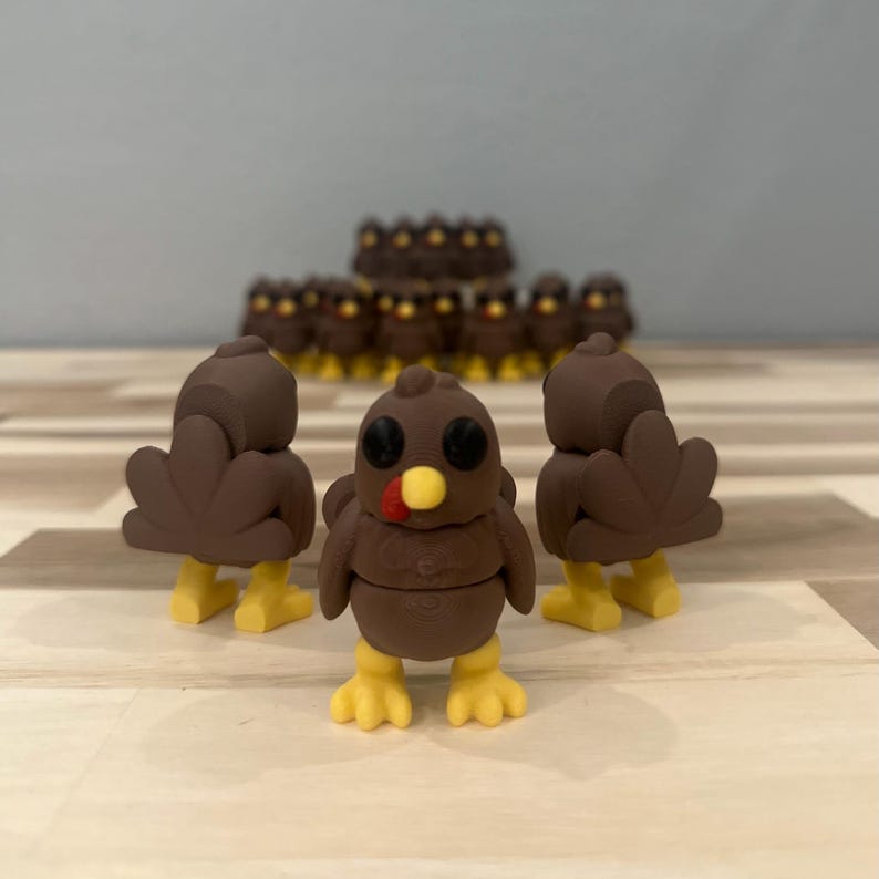 3D Printed Articulated Turkey Fidget Toy – Flexible Thanksgiving Desk ...