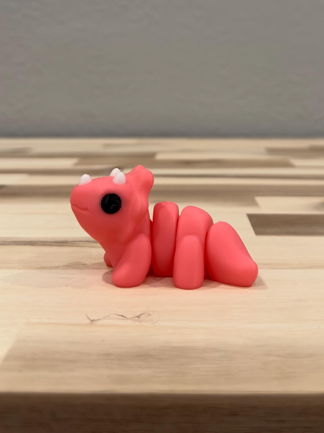 Pink Triceratops Wiggly Pal - 3D Print Fidget Toy - Articulating Animal ...