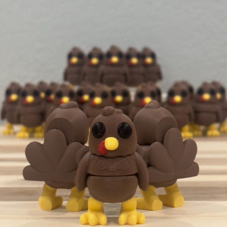 3D Printed Articulated Turkey Fidget Toy – Flexible Thanksgiving Desk ...
