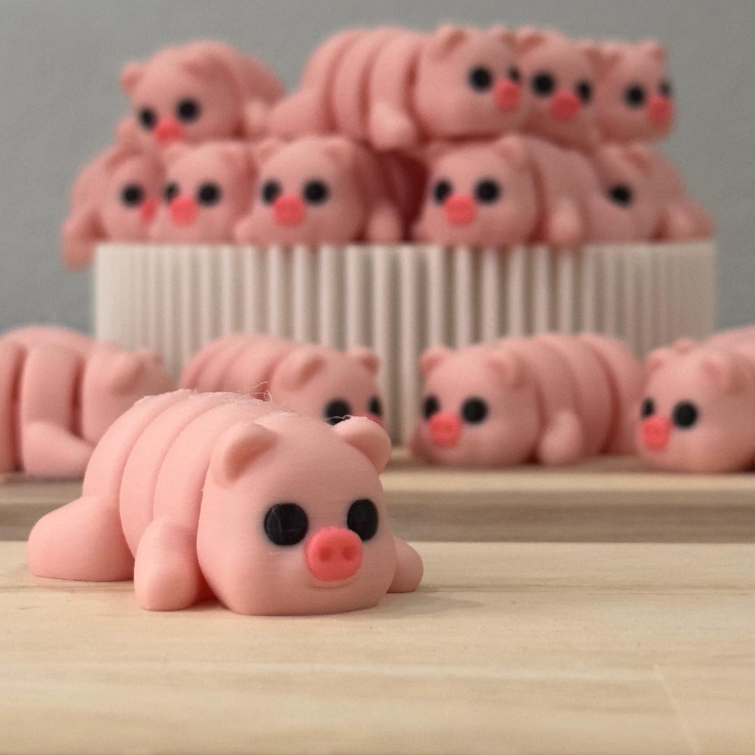 Articulated Baby Pig Fidget Toy – 3D Printed Flexi Piglet, Sensory Desk ...