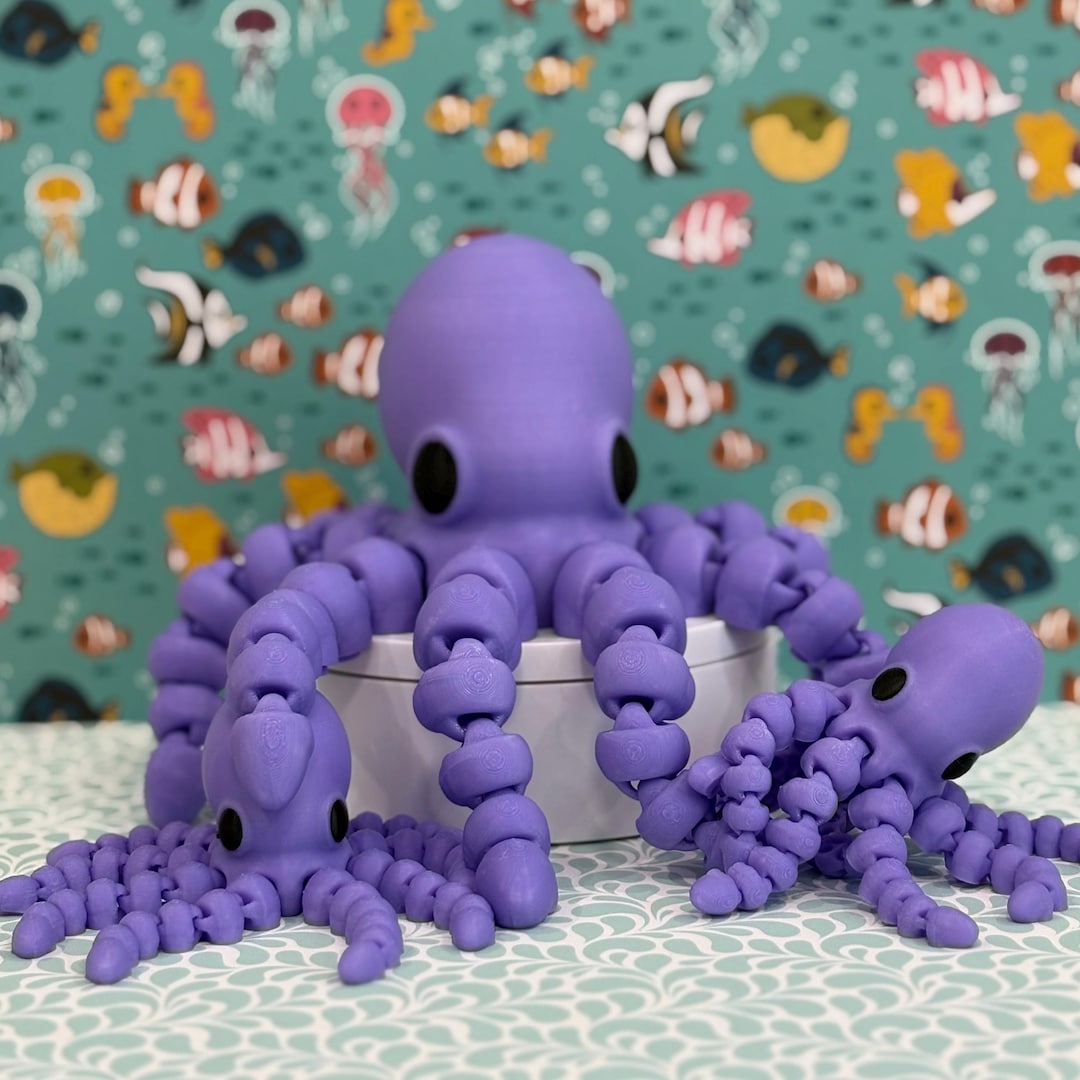 Octopus Wiggly Pal - 3D Print Fidget Toy - Articulating Animal - Etsy
