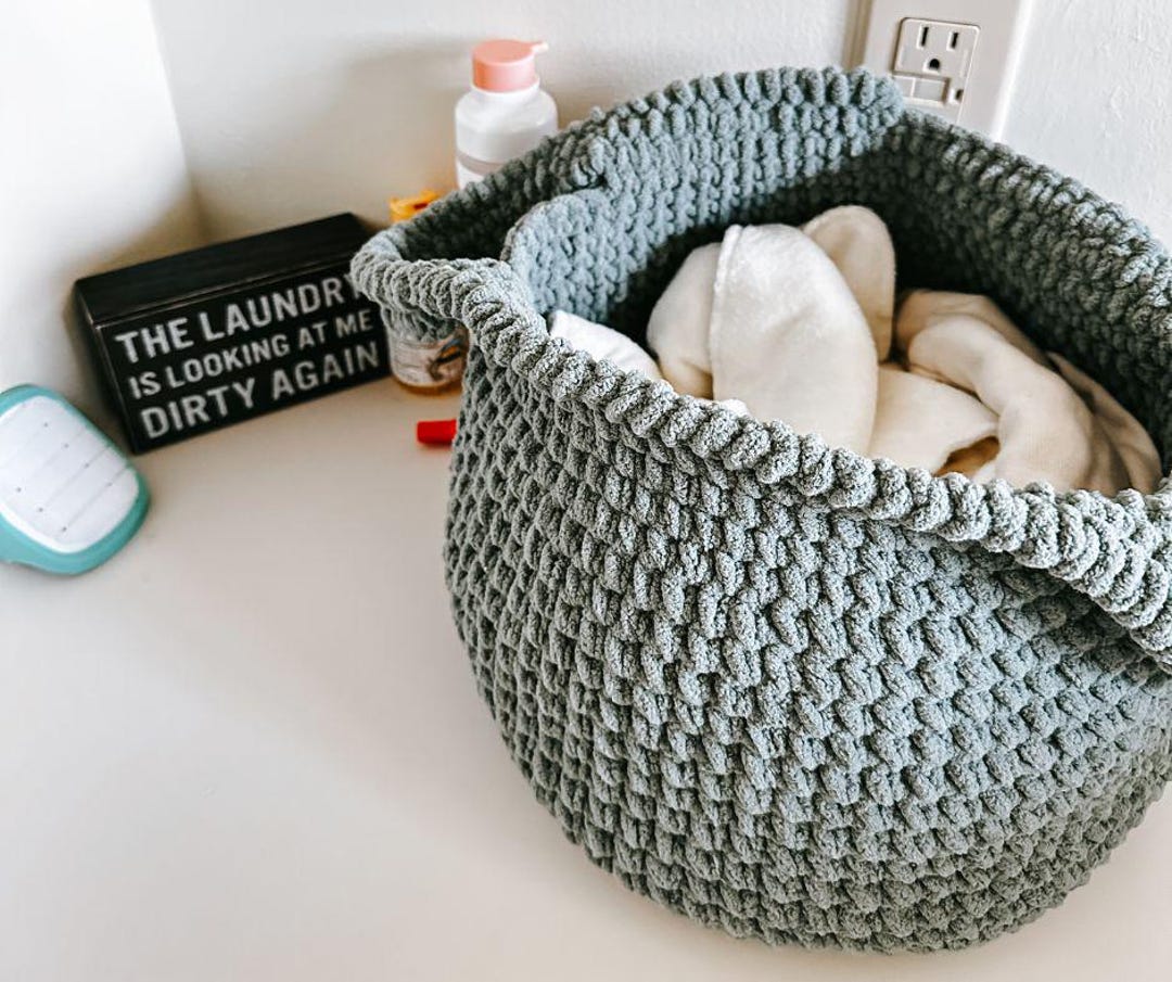 Easy Single Crochet Bulky Basket With Handles for Beginners | Quick ...