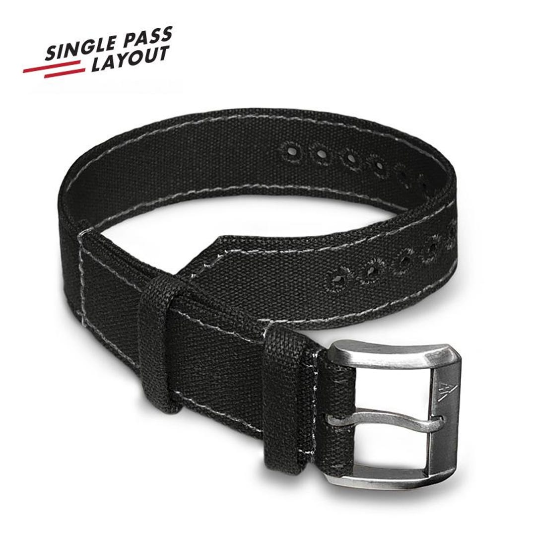 22mm Vintage Military Black Canvas Watch Strap WWII A-11 A11 Hack - Etsy