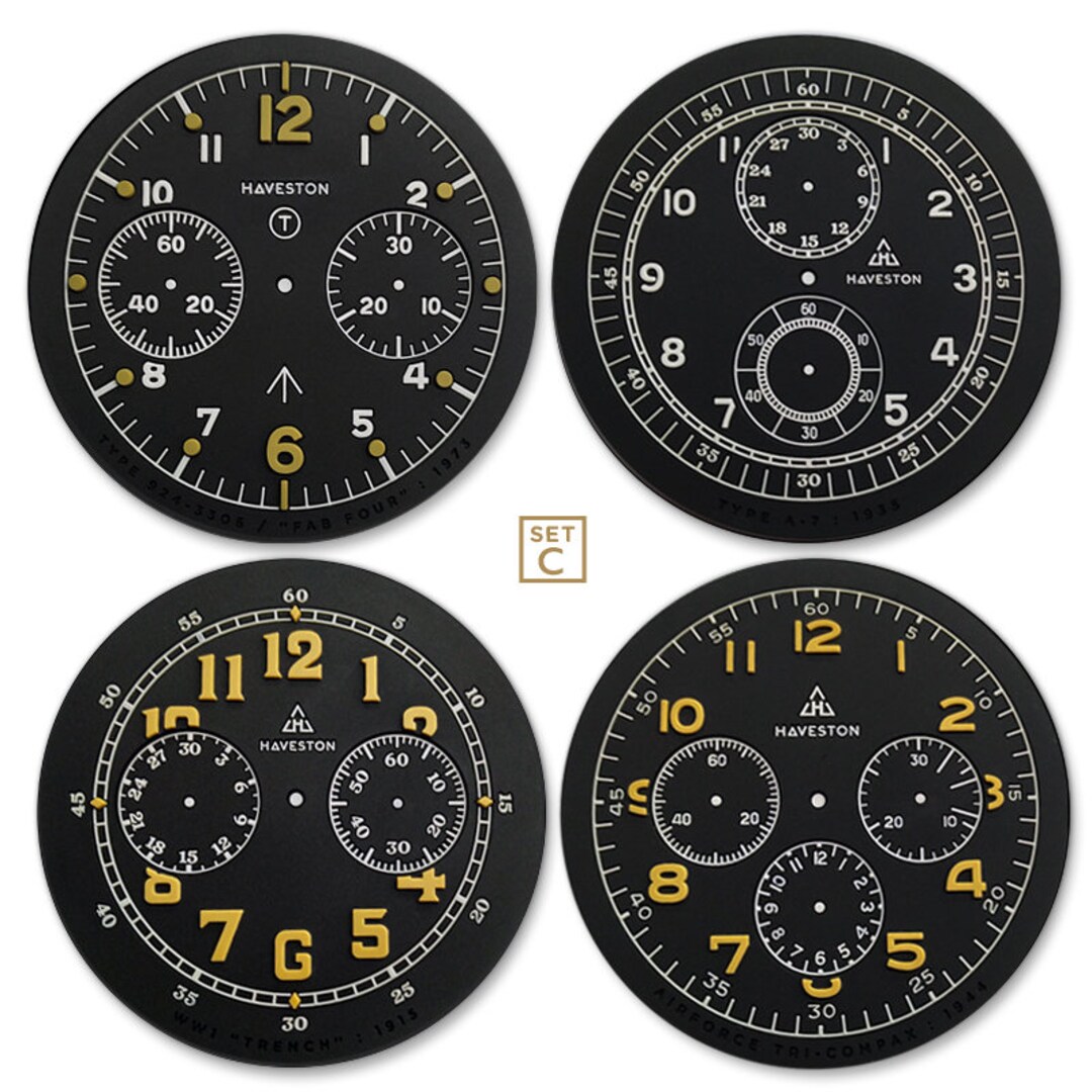 The Chronograph Dial Coasters: SET-C (x4) - Vintage Military Watch Dial ...