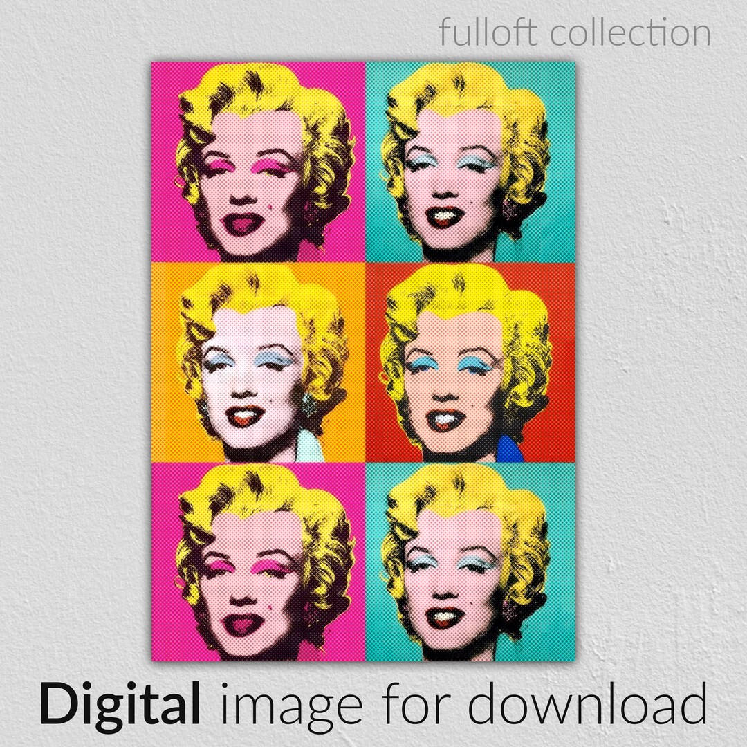 Marilyn Monroe, Andy Warhol, Pop Art Poster, Digital Image for Download ...