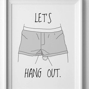 Funny Digital Print, Downloadable Print, Printable Poster, Let's Hang ...