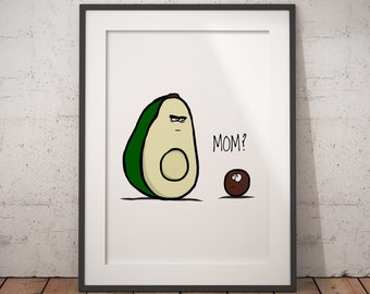 Avocado Print Avocado Funny Avocado Wall Art Avocado - Etsy