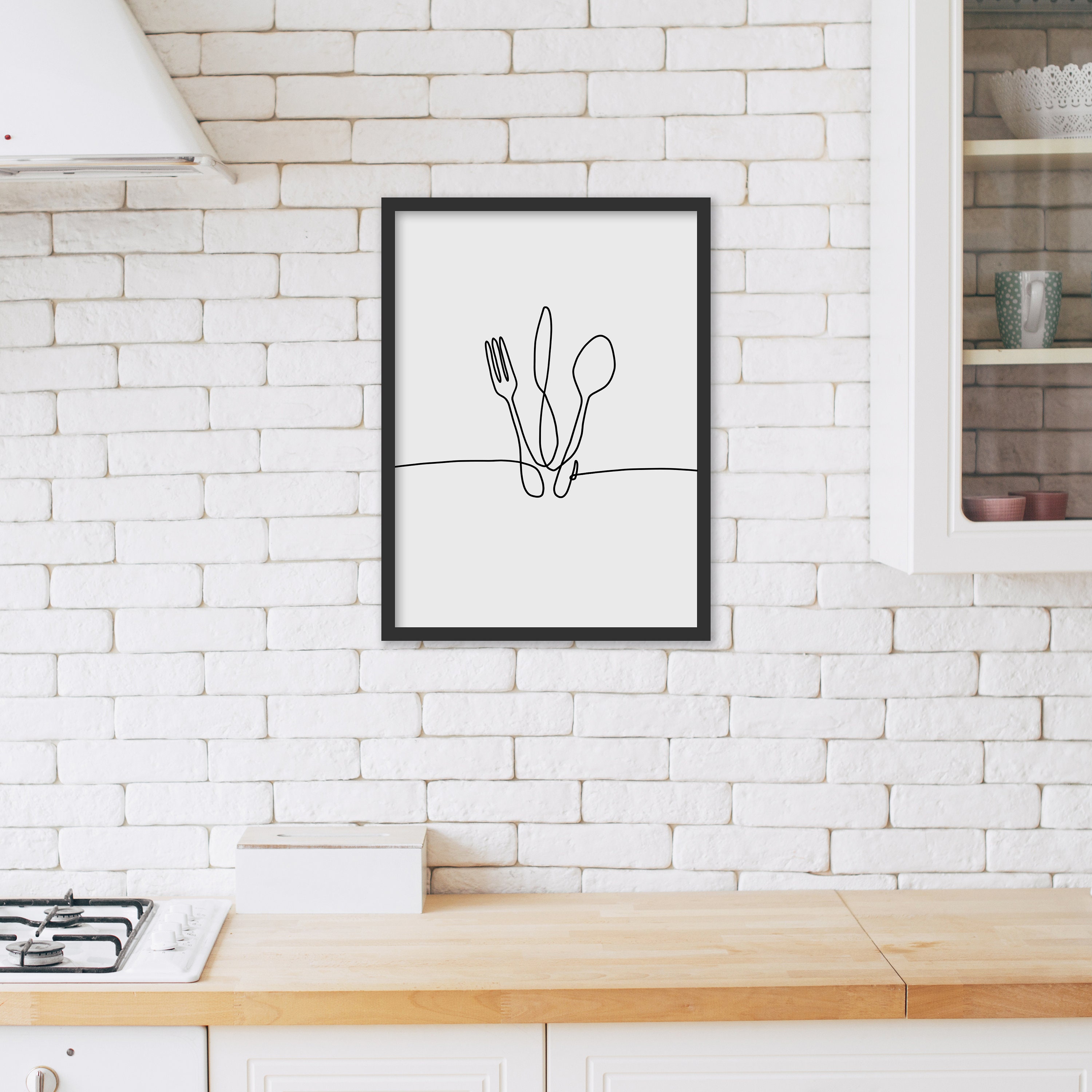 Kitchen Print, Knives Out, Printable Kitchen Decor, One Line Art ...
