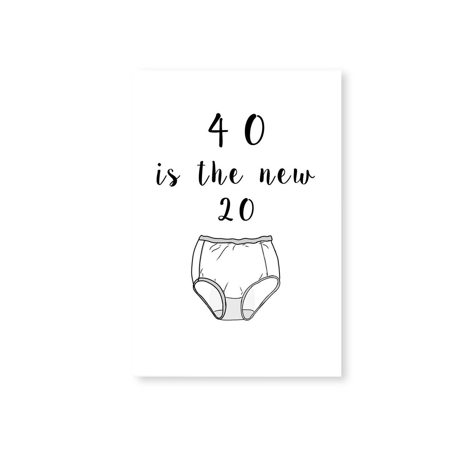 40th Birthday Card 40th Printable Card 40th Women Card Etsy