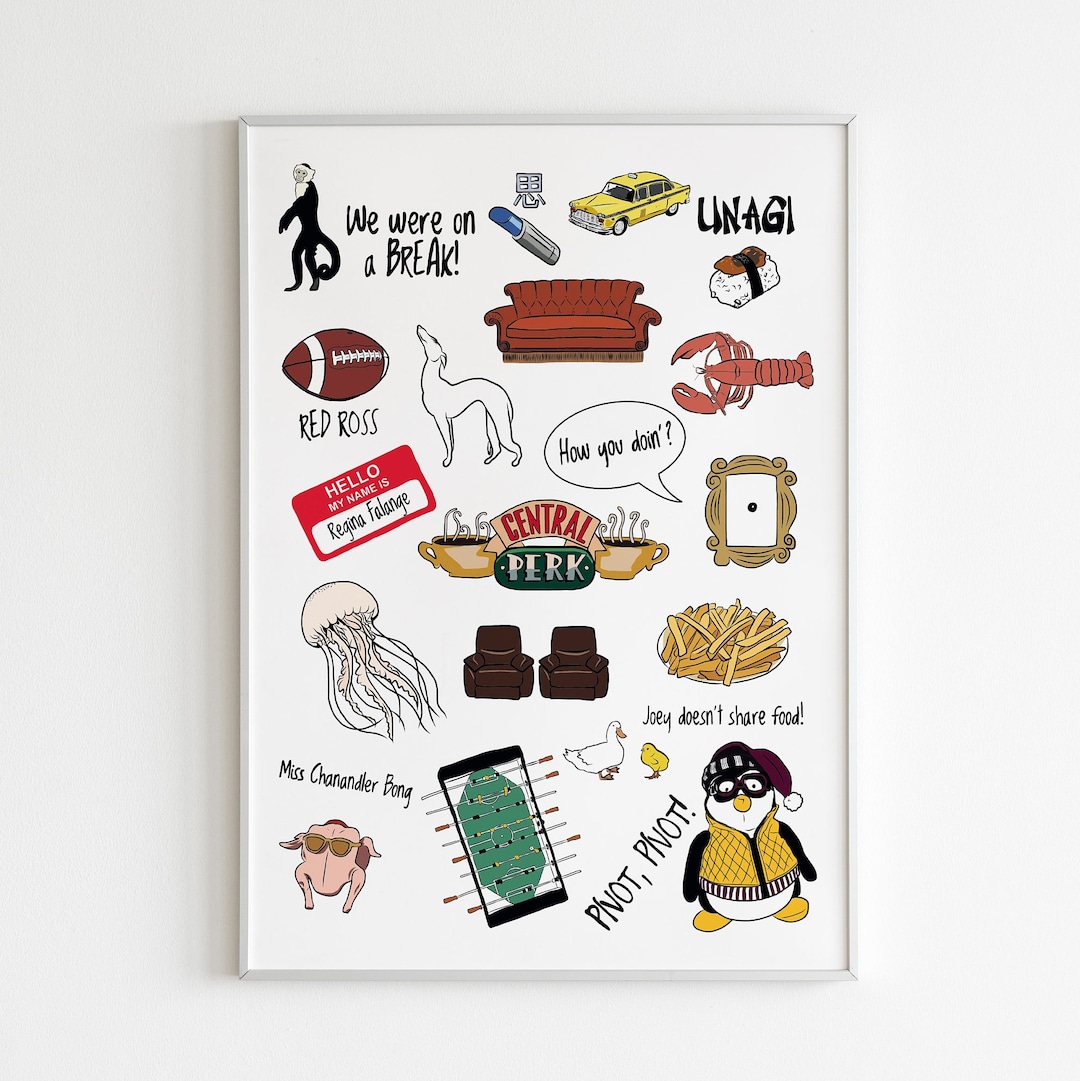 Friends Tv Show Digital Print, Friends Episodes Quotes - Etsy