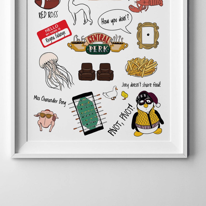 Friends Tv Show Digital Print, Friends Episodes Quotes - Etsy