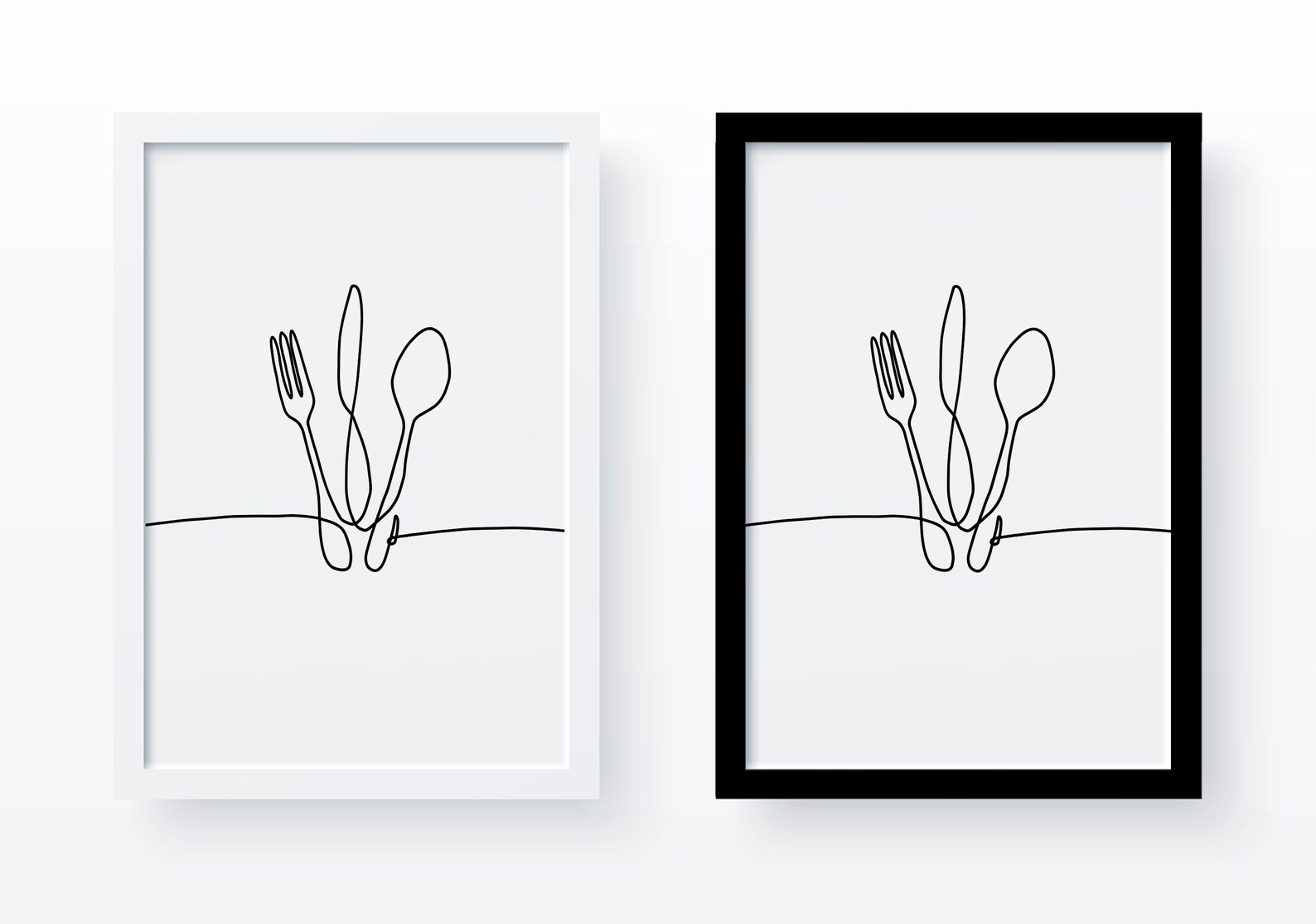 Kitchen Print, Knives Out, Printable Kitchen Decor, One Line Art ...