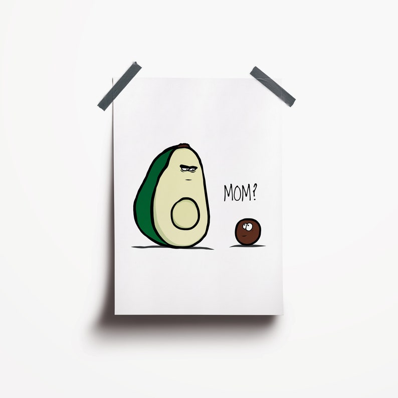 Avocado Print, Avocado Funny, Avocado Wall Art, Avocado Kitchen Art ...