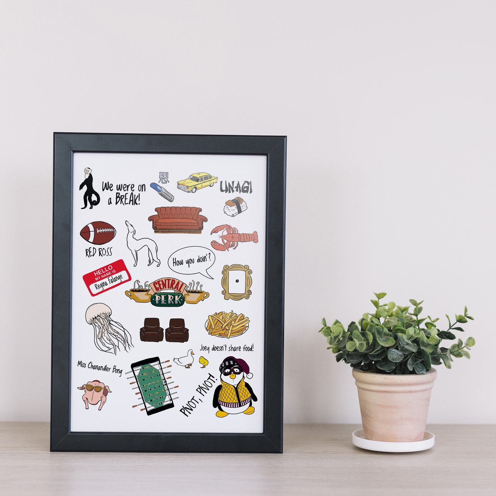 Friends Tv Show Digital Print, Friends Episodes Quotes - Etsy