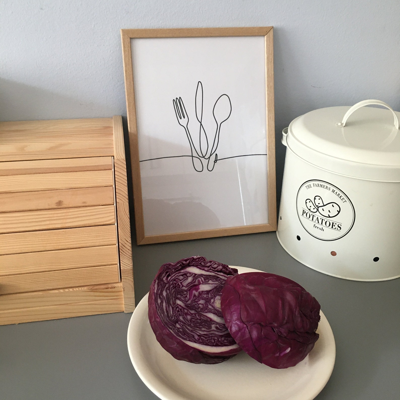 Kitchen Print, Knives Out, Printable Kitchen Decor, One Line Art ...