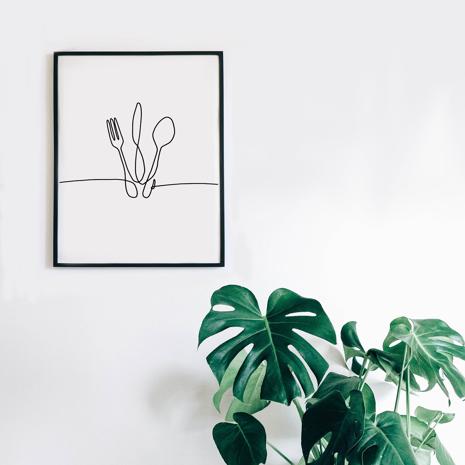 Kitchen Print, Knives Out, Printable Kitchen Decor, One Line Art ...